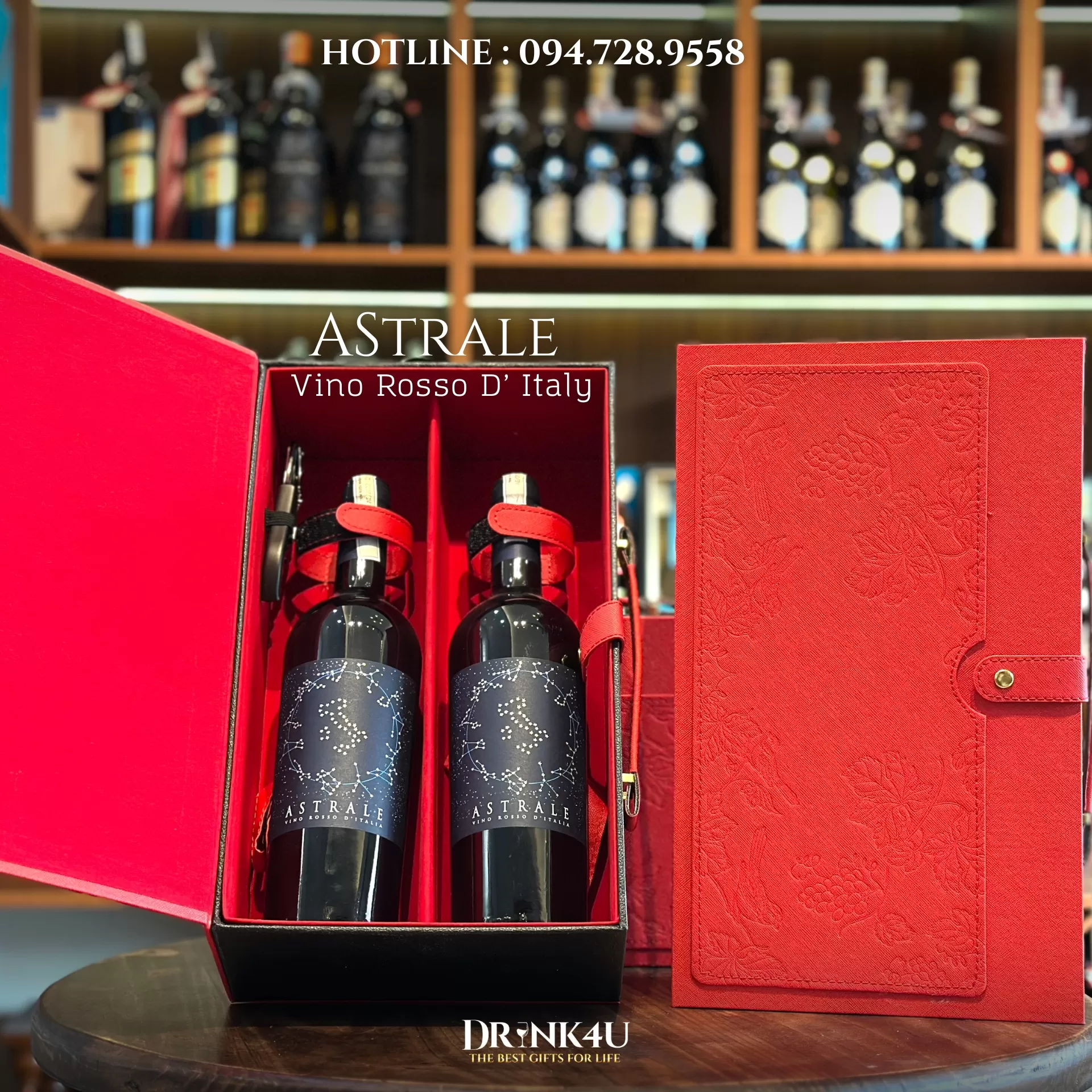 HỘP QUÀ ĐÔI VANG Ý ASTRALE VINO ROSSO